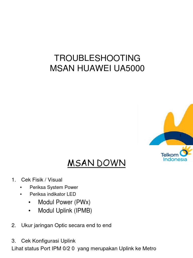 Troubleshooting MSAN Huawei UA5000 | PDF