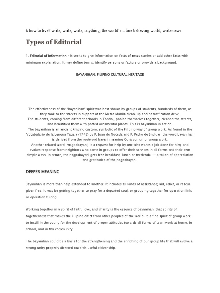 Types of Editorial | PDF | Relationship Between Religion And Science ...