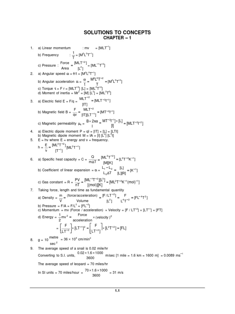 Dimensional Analysis in Physics Concepts | PDF | Teaching Methods ...