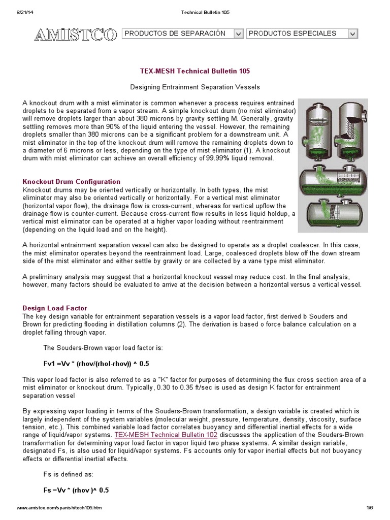 Mist Eliminators | PDF | Drop (Liquid) | Viscosity