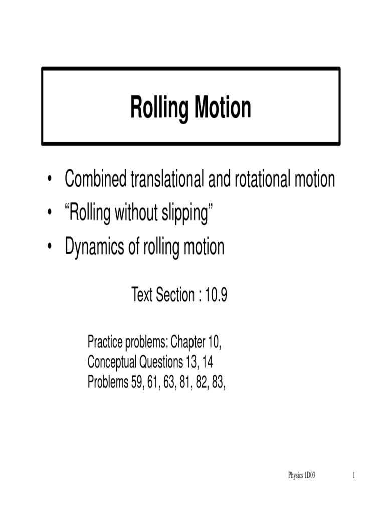 Lecture 29 Rolling Motion Download Free Pdf Rotation Around A