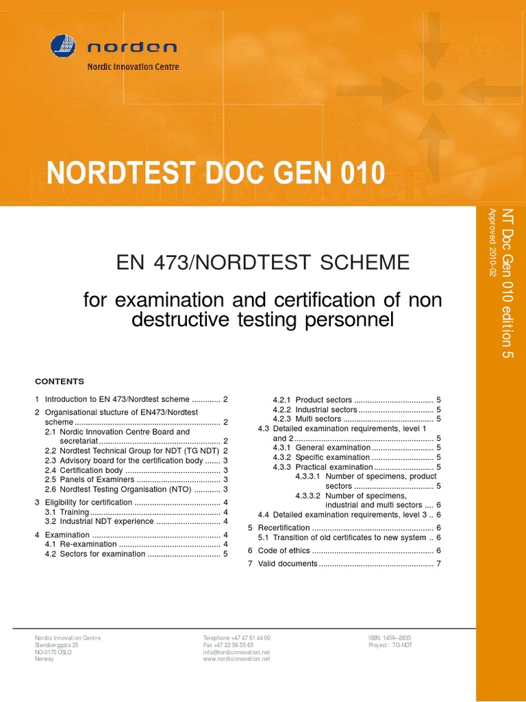 Organization and Requirements of the EN 473/Nordtest Scheme for ...