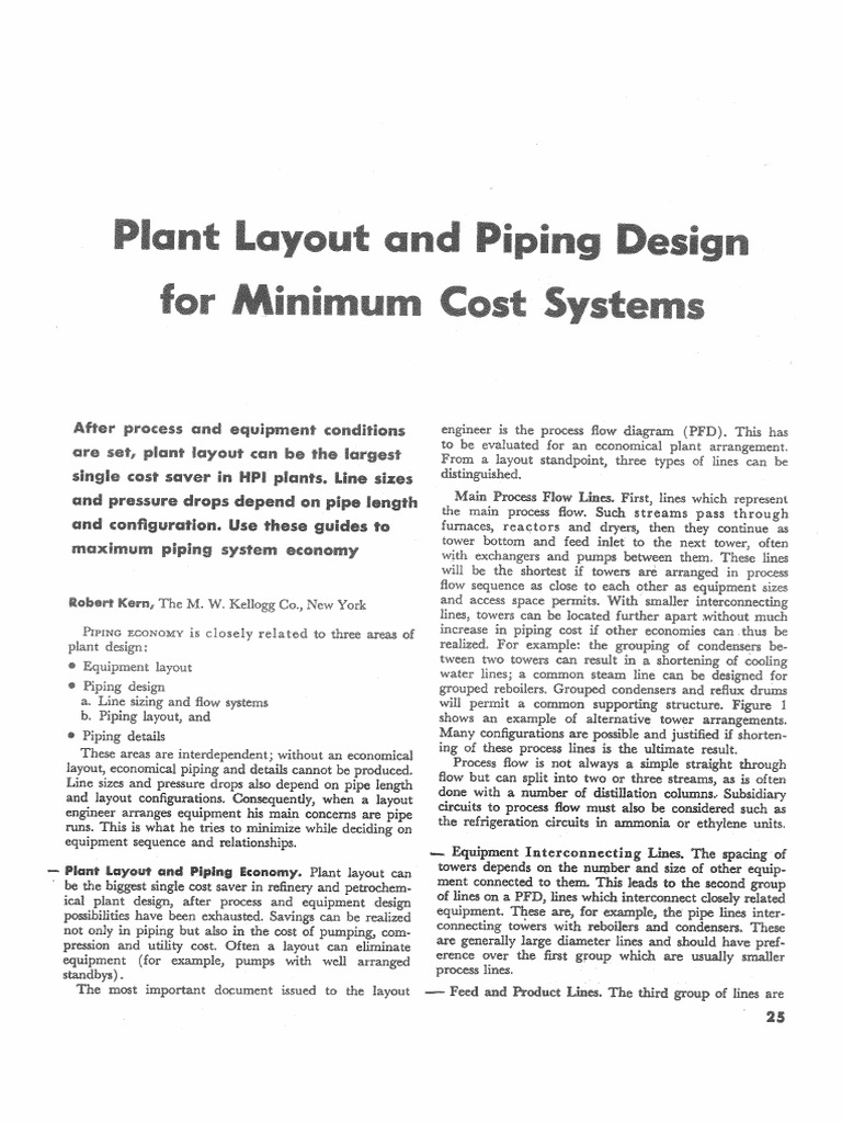 P&ID Plant Layout and Piping Design | PDF