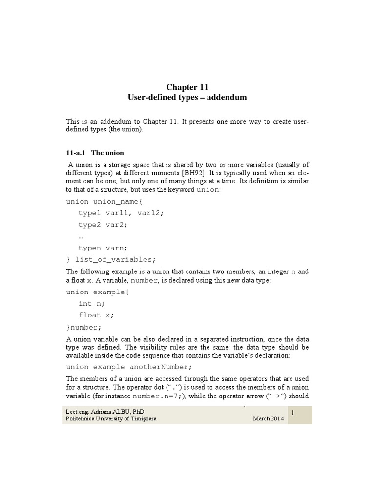 ACP 14 Chapter 11 Addendum | PDF | Data Type | Pointer (Computer Programming)