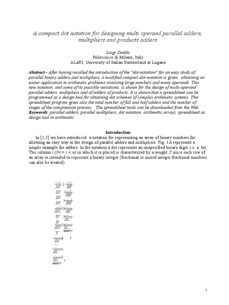 Dot Notation Numbers Lexicology