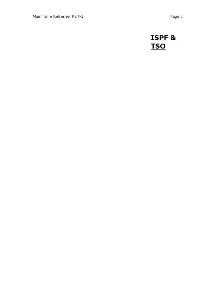 Mainframe ISPF & TSO Commands Guide | PDF | System Software | Computer Data