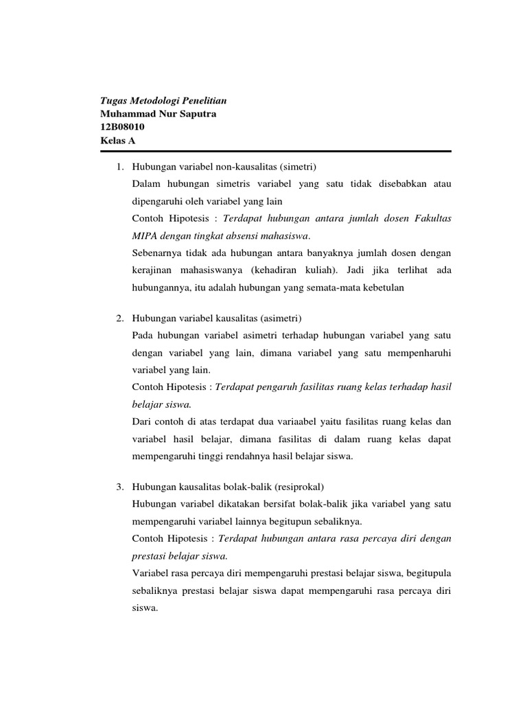 Contoh-Contoh Variabel | PDF