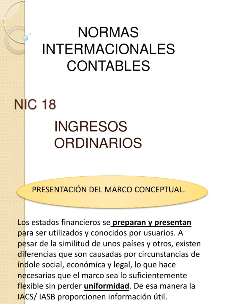 NIC 18 Completo | PDF | Beneficio (economía) | Contabilidad