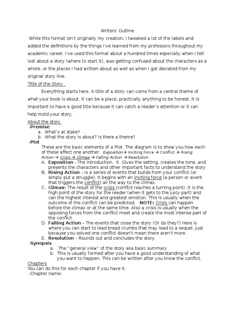 Exposition Inciting Force Conflict Rising Action - Crisis | PDF | Plot ...