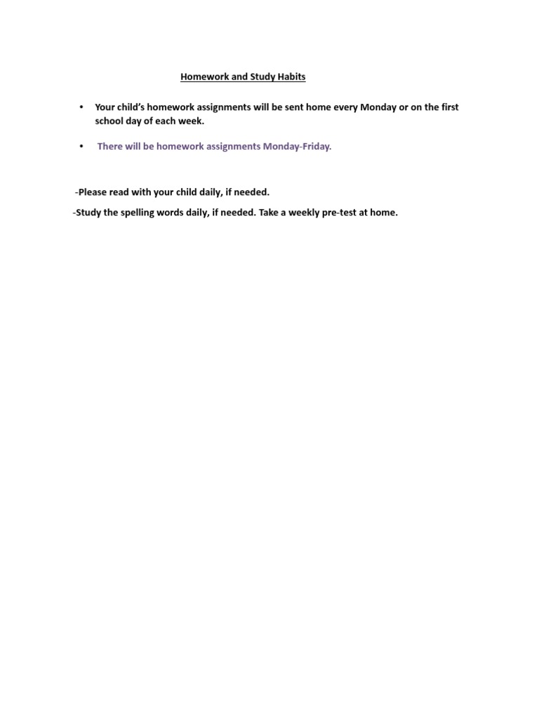 Homework and Study Tips for Parents | PDF