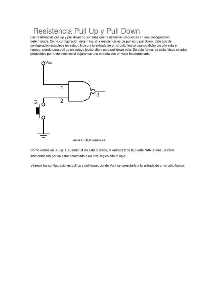 Pull Up y Pull Down | PDF | Resistencia Eléctrica y Conductancia ...