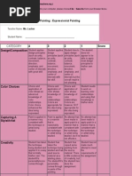 Drawing Rubrics Student's Name: - Unit: Drawing Components Mastery 10 ...