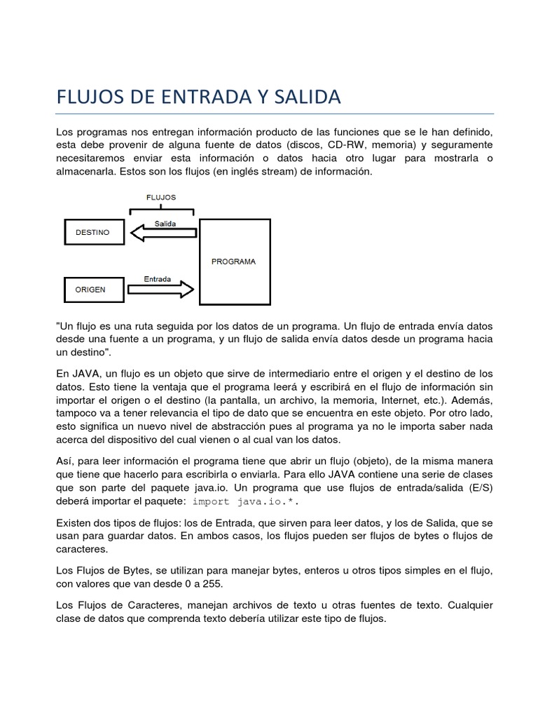 Java - FLUJOS DE ENTRADA Y SALIDA PDF | PDF | Objeto (informática) | Archivo de computadora