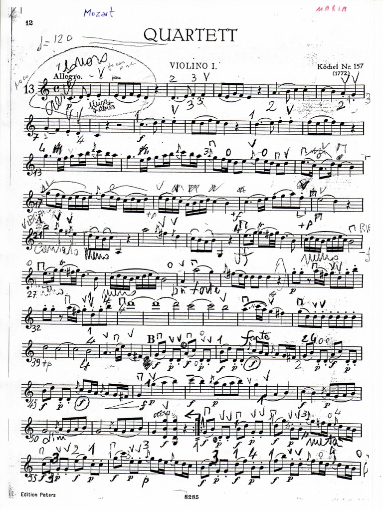 Mozart - Violin Quartet | PDF