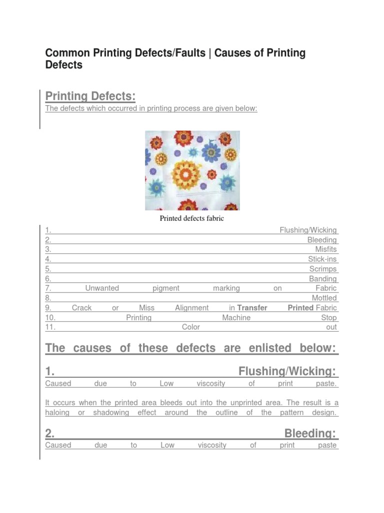 Common Printing Defects | PDF