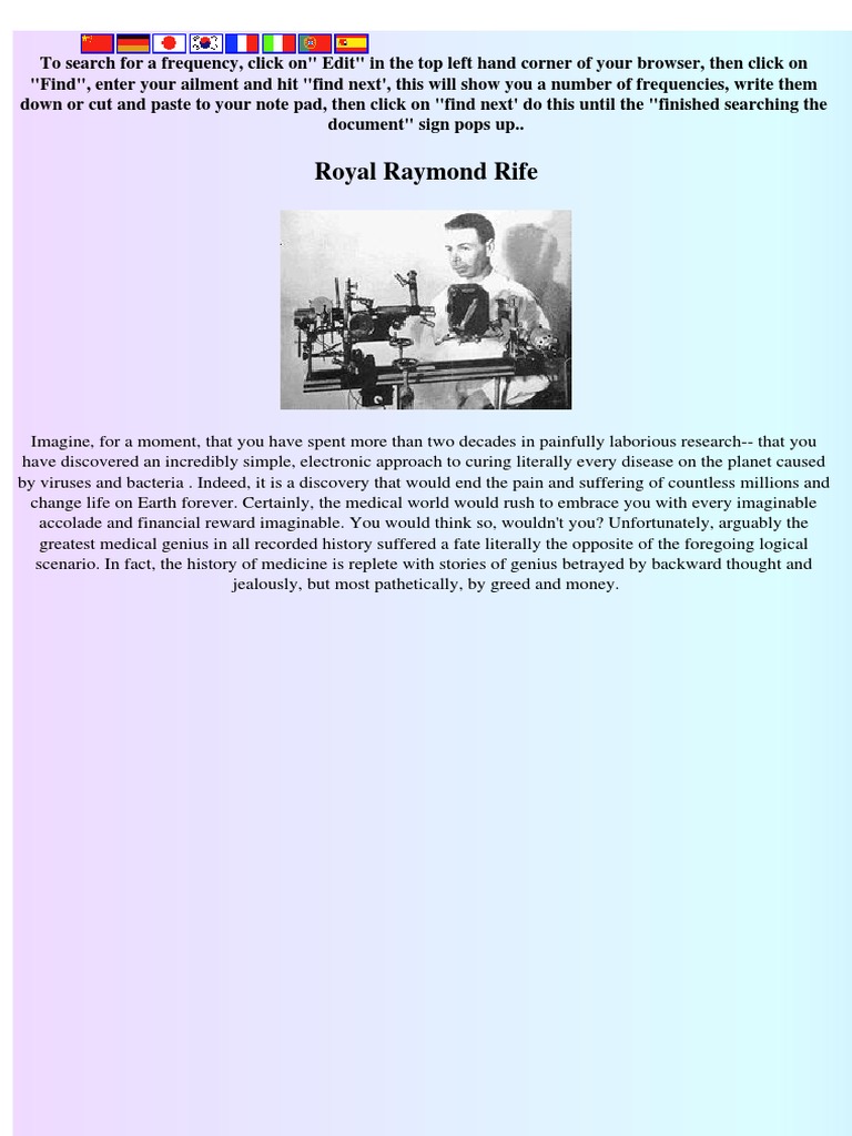 Rife Frequencies of All Diseases | Medical Specialties | Health Sciences