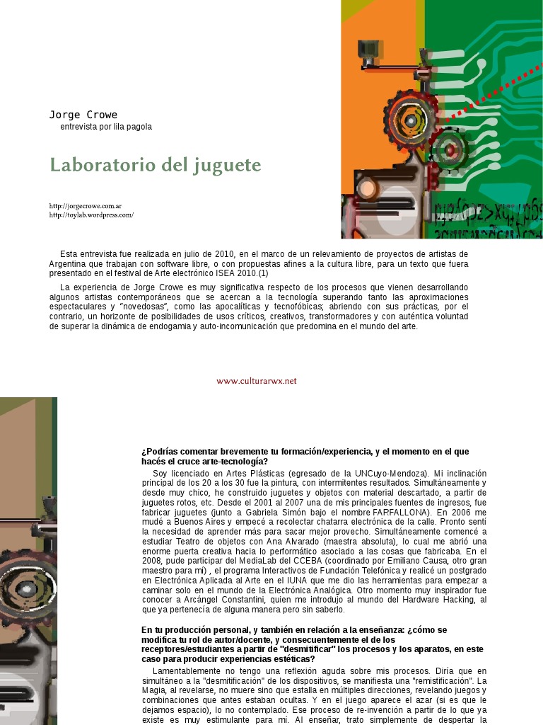 Entrevista de Lila Pagola A Jorge Crowe | PDF | Software libre | Hardware de la computadora
