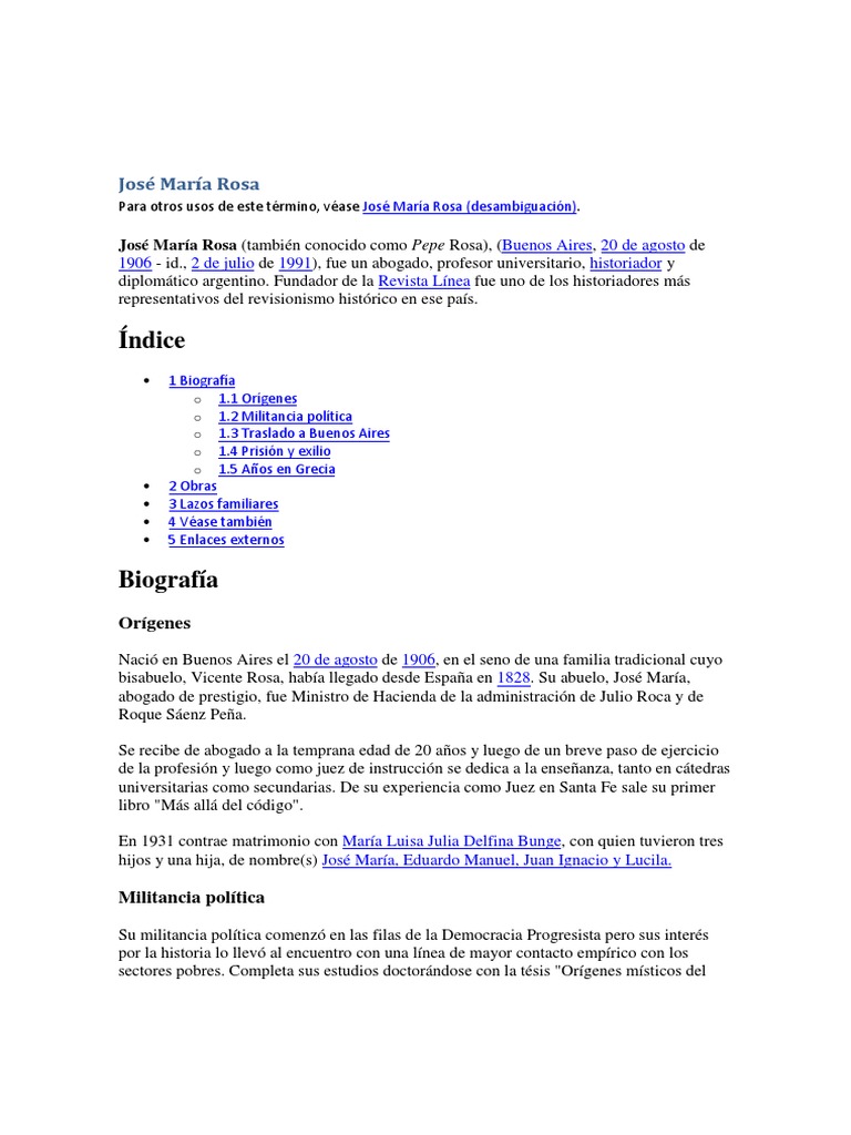 Jose Maria Rosa PDF | PDF | Argentina | Gobierno