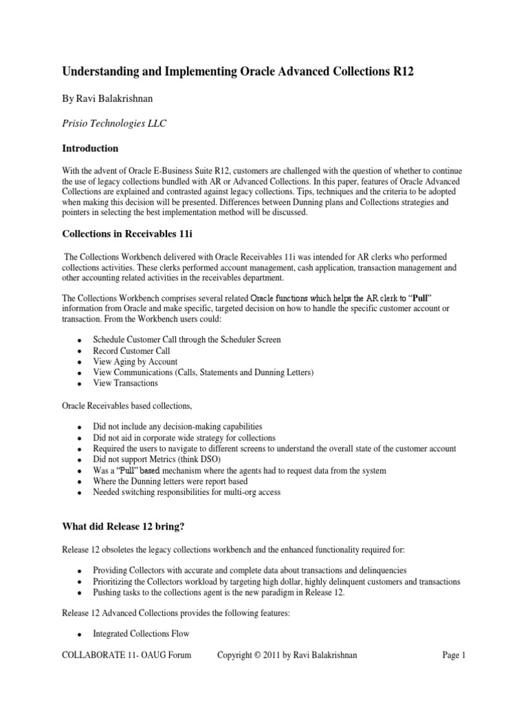 Oracle Advanced Collections | PDF | Business Process | Sql