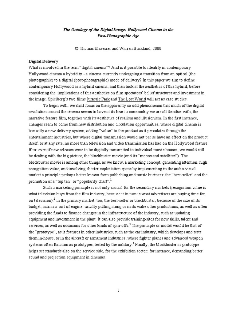 Ontology of The Digital Image | PDF | Reality | Positivism