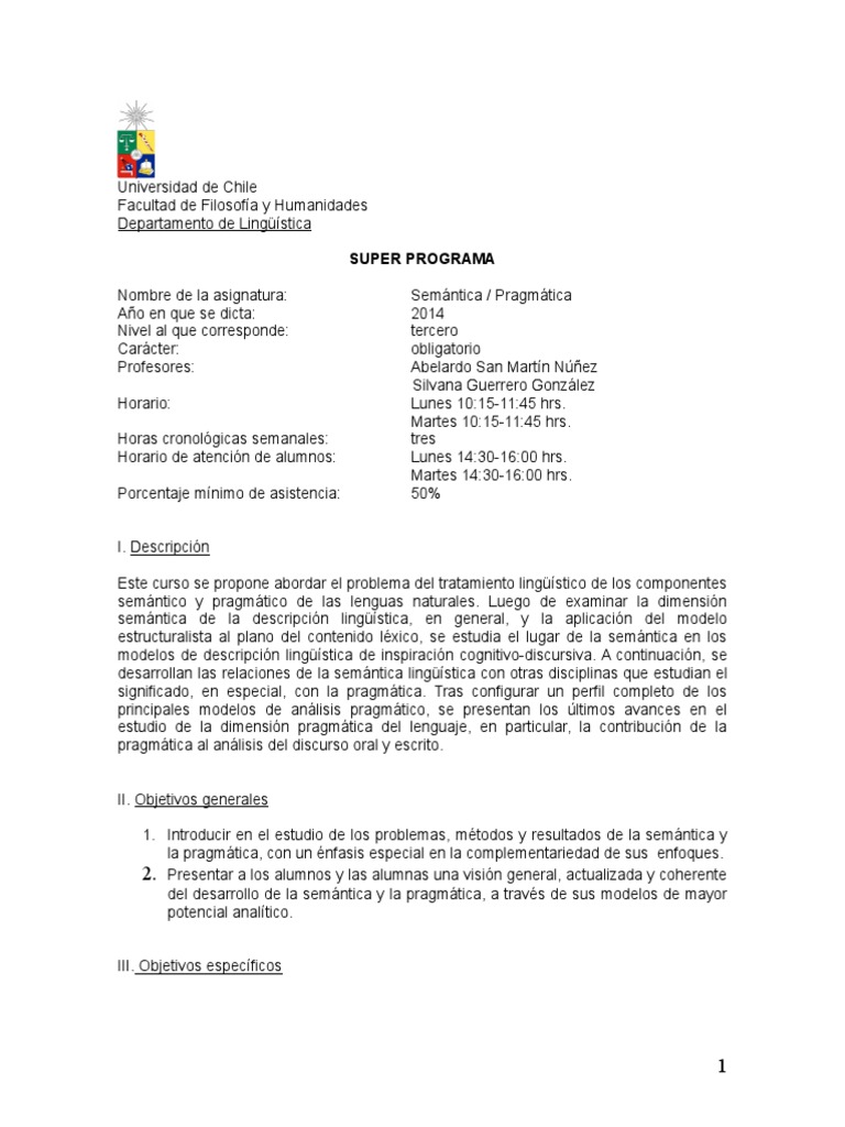 Programa Sem Ntica Pragm Tica Normalizado 2014 | PDF