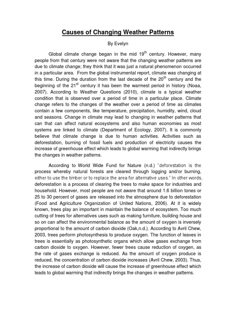 Causes of Changing Weather Patterns | PDF | Global Warming | Greenhouse Gas
