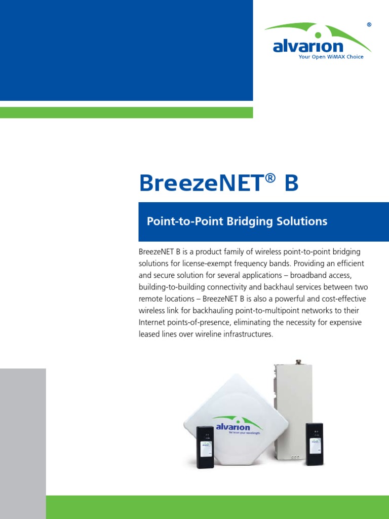 Datasheet Alvarion BreezeNET B | PDF | Internet Access | Media Technology