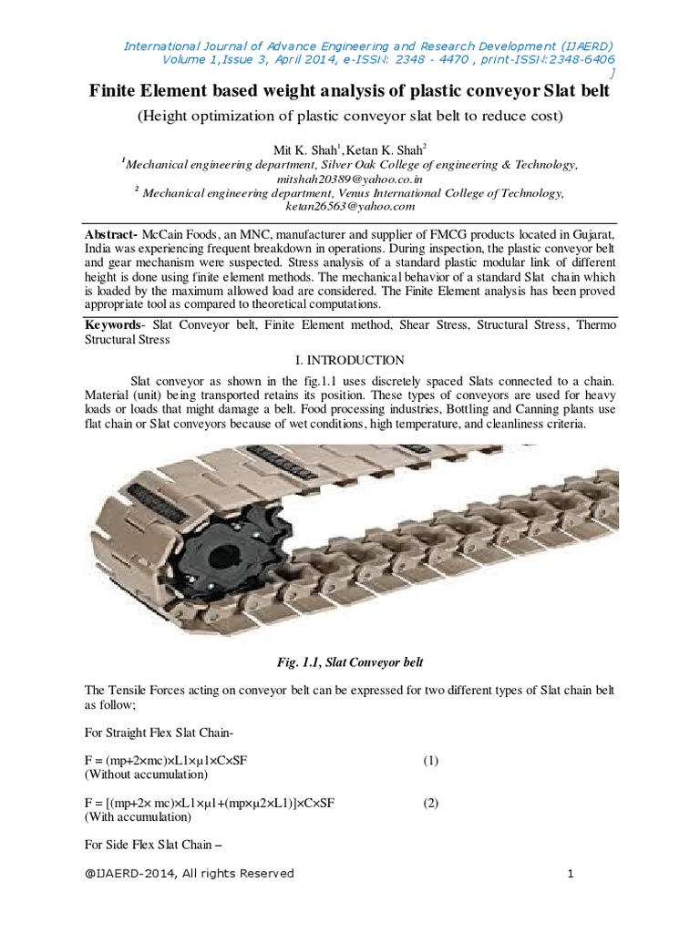 Slat Conveyor | PDF | Stress–Strain Analysis | Belt (Mechanical)