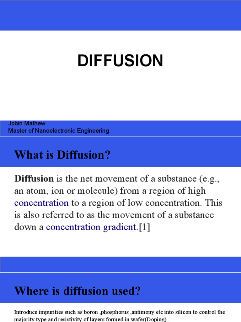 Diffusion Presentation | PDF | Doping (Semiconductor) | Diffusion