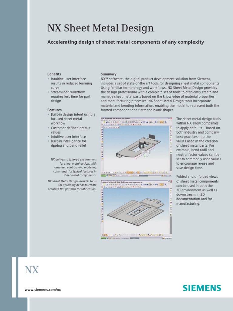 NX Sheet Metal Design | PDF | Sheet Metal | Product Lifecycle
