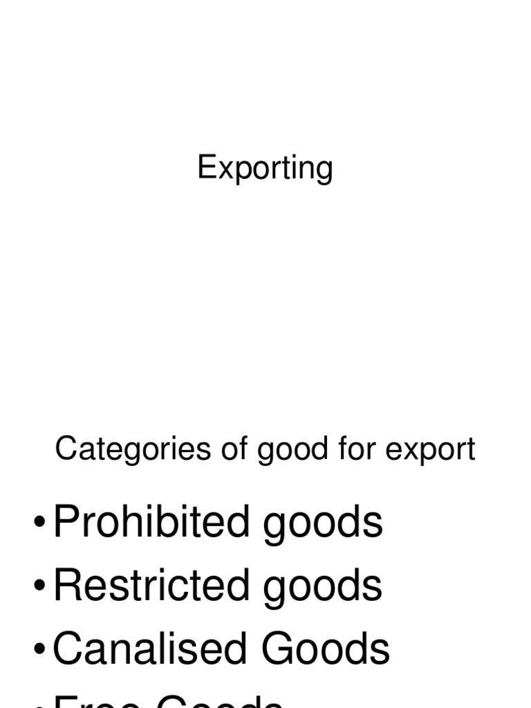 Types of Export Goods | PDF