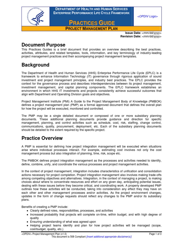 Eplc Project Management Plan Practices Guide | PDF | Project Management | Risk Management