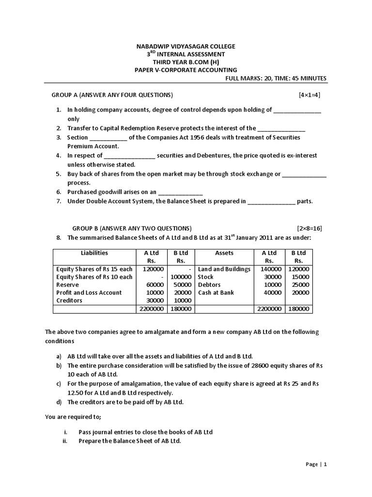QP - Corporate Accounts 2012 | PDF | Equity (Finance) | Balance Sheet