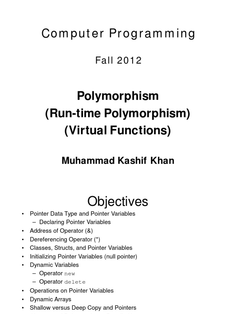 Polymorphism Through Pointers: A Comprehensive Guide to Pointer Concepts in C++ with Examples of ...