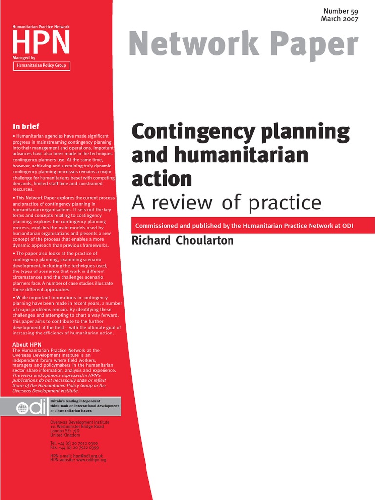 Contingency Planning | PDF | Emergency Management | Scenario Planning