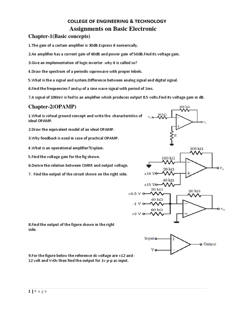 Electronics Assignments | PDF | Diode | Operational Amplifier