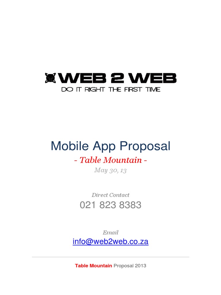 Mobile App Proposal | PDF | Mobile App | Application Software