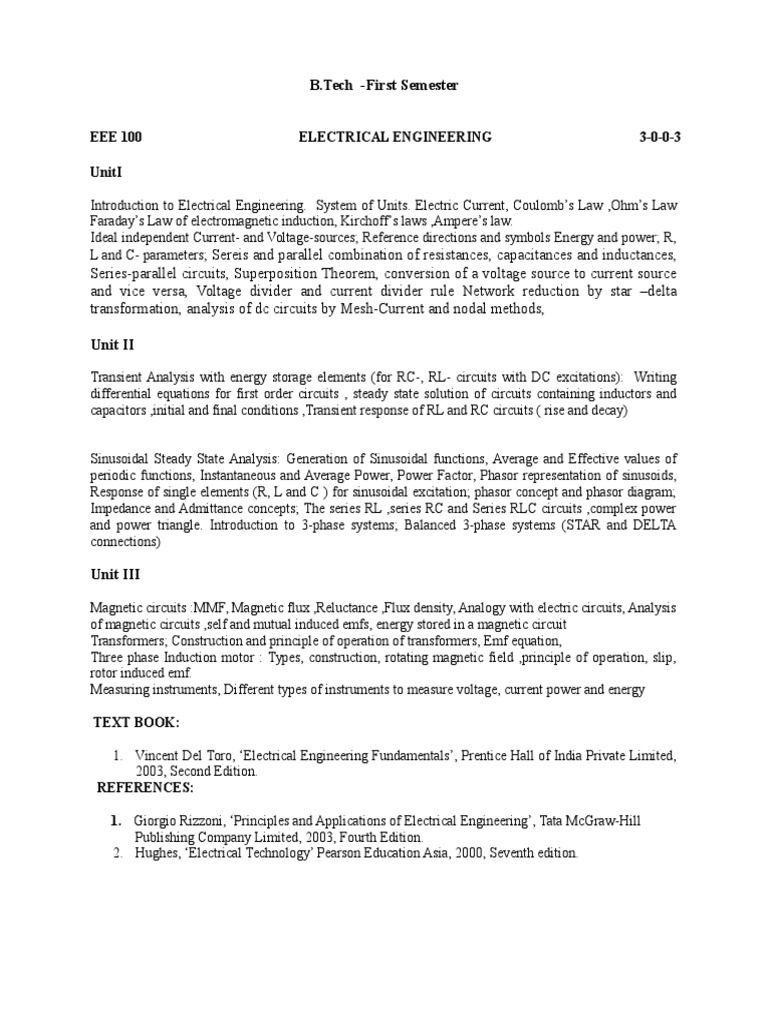 Electrical Engineering Basics | PDF