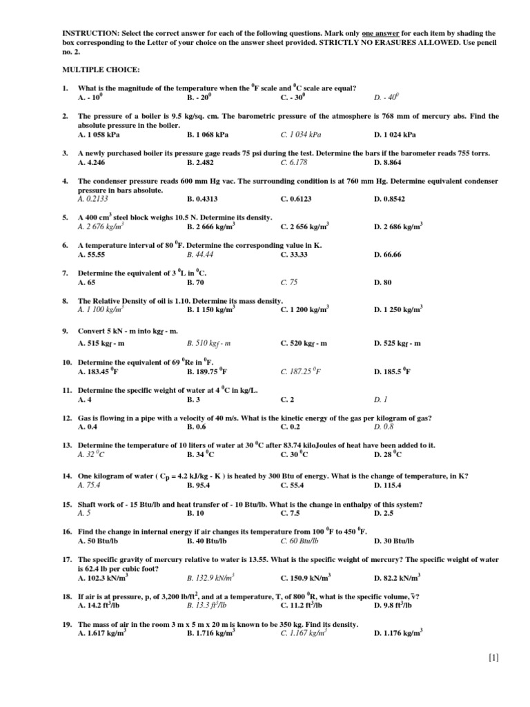 PROBLEMS With Solution | PDF | Pressure | Density