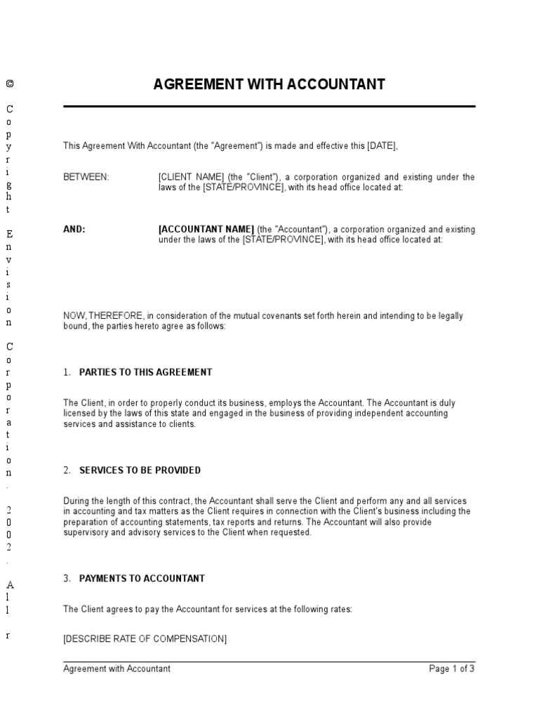 Agreement With Accountant | PDF | Civil Law (Common Law) | Government ...