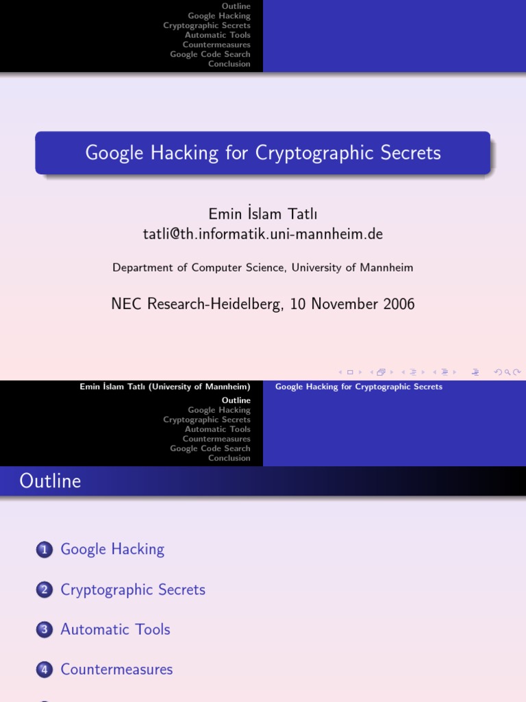 Ghack Crypto Presentation NEC | PDF | Key (Cryptography) | Public Key Cryptography