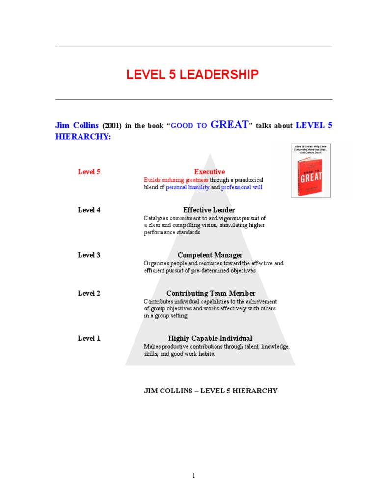 Level 5 Leadership Jim Collins | PDF