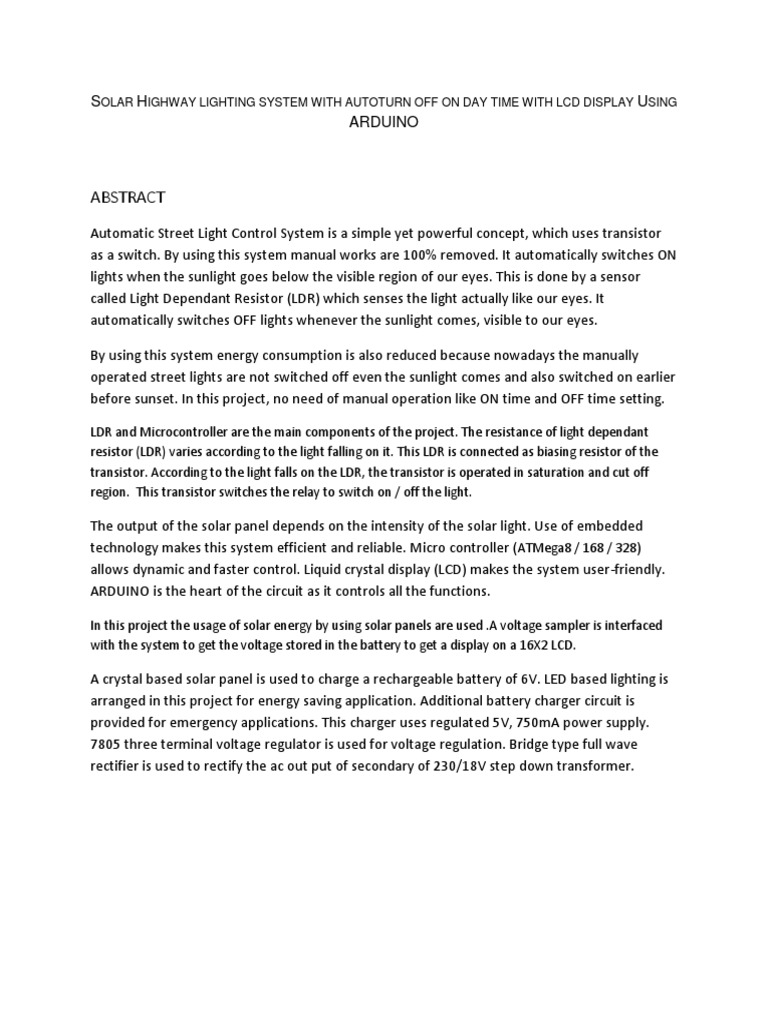 Solar Highway Lighting System With Auto Turn Off On Day Time With LCD ...