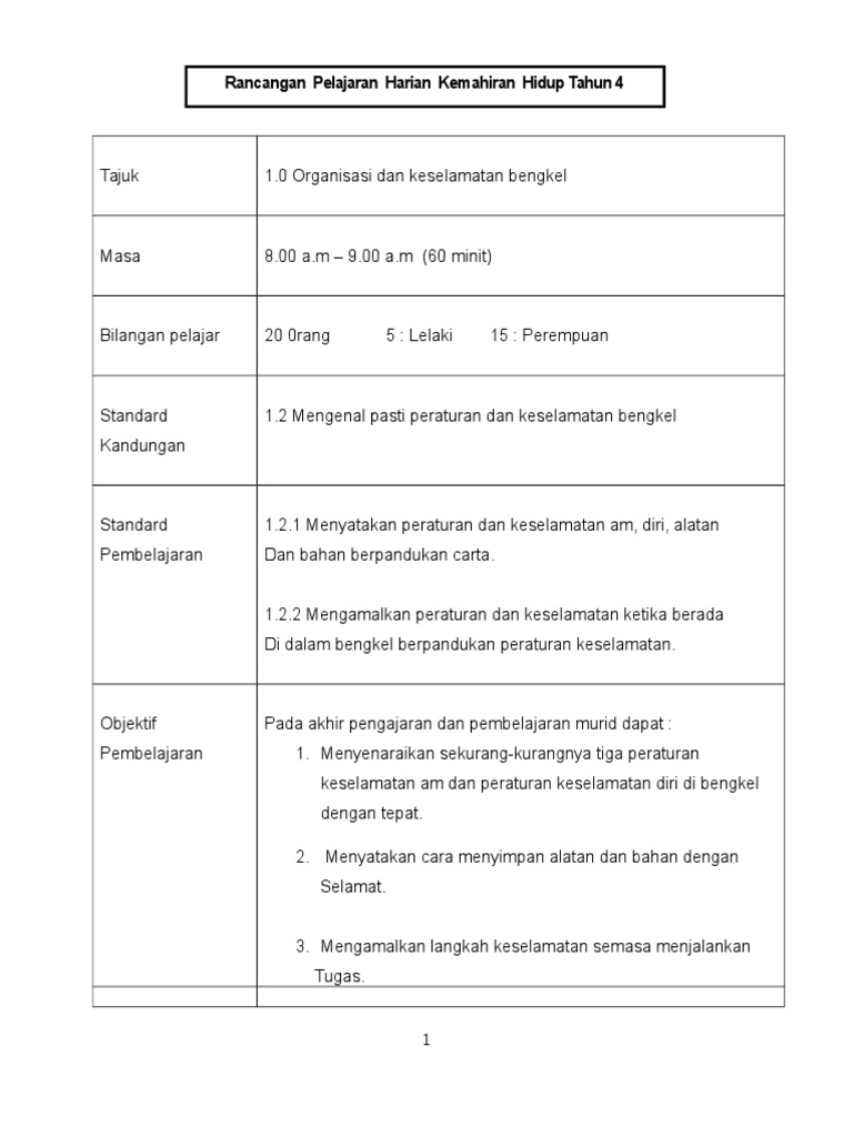 RPH RBT Tahun 4 | PDF