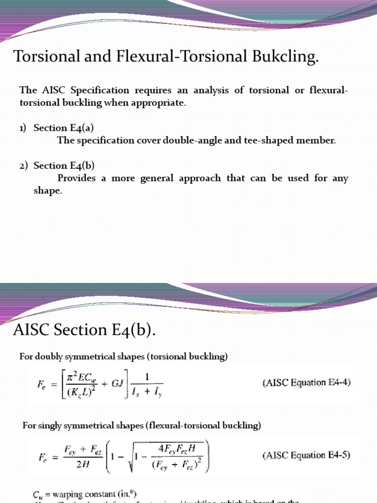Torsional and Flexural-Torsional Buckling Analysis | PDF