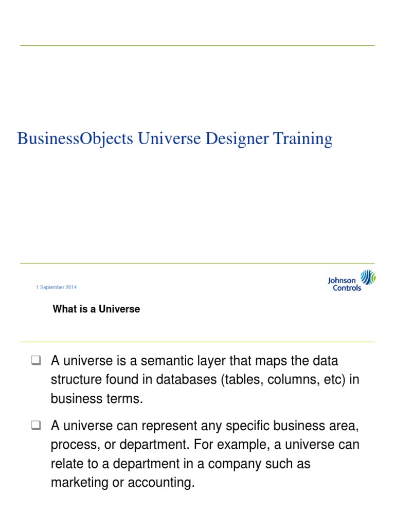 003 Universe Designer | PDF | Databases | Object (Computer Science)