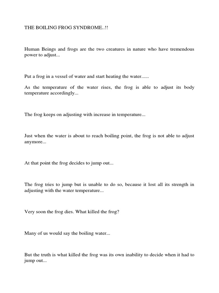 The Boiling Frog Syndrome | PDF | Frog | Temperature