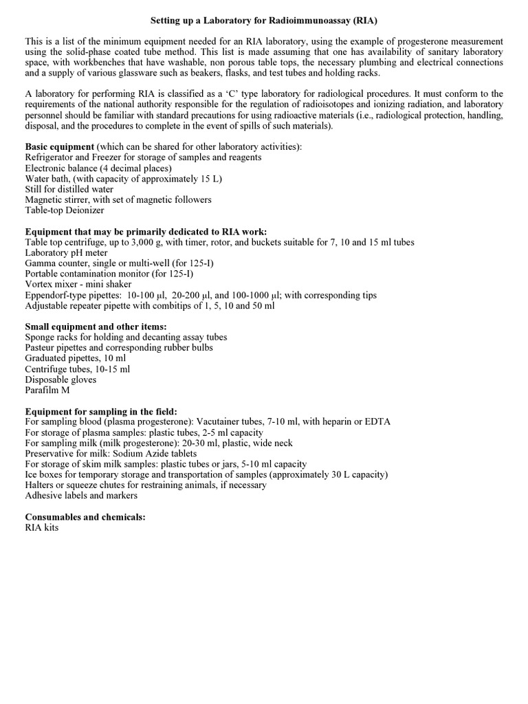 Ria Lab List | PDF | Laboratories | Radiation Protection
