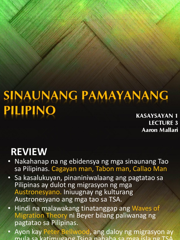 Lecture 3 - Sinaunang Pamayanan | PDF