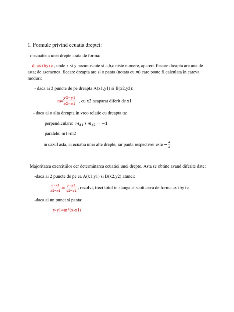 Formule Matematica | PDF